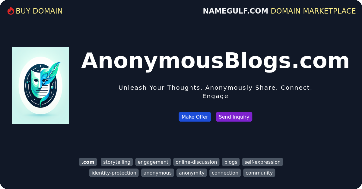 Buy AnonymousBlogs.com Today - Unlock Blogging Potential
