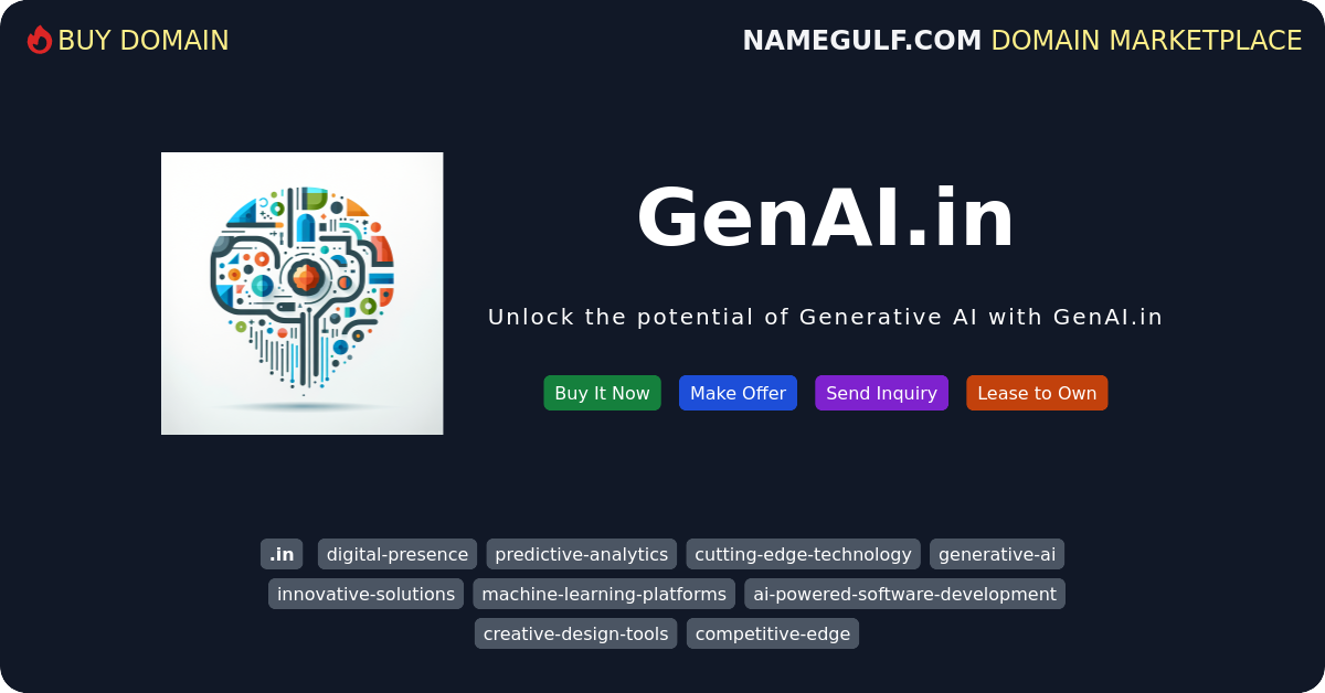 Buy GenAI.in Domain, Premium Name for Sale - Secure Now!
