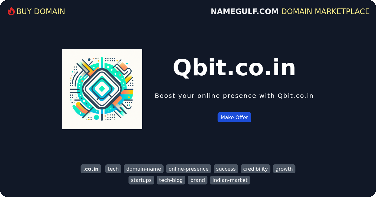 Buy Qbit.co.in Domain, Premium Name for Sale - Secure Now!